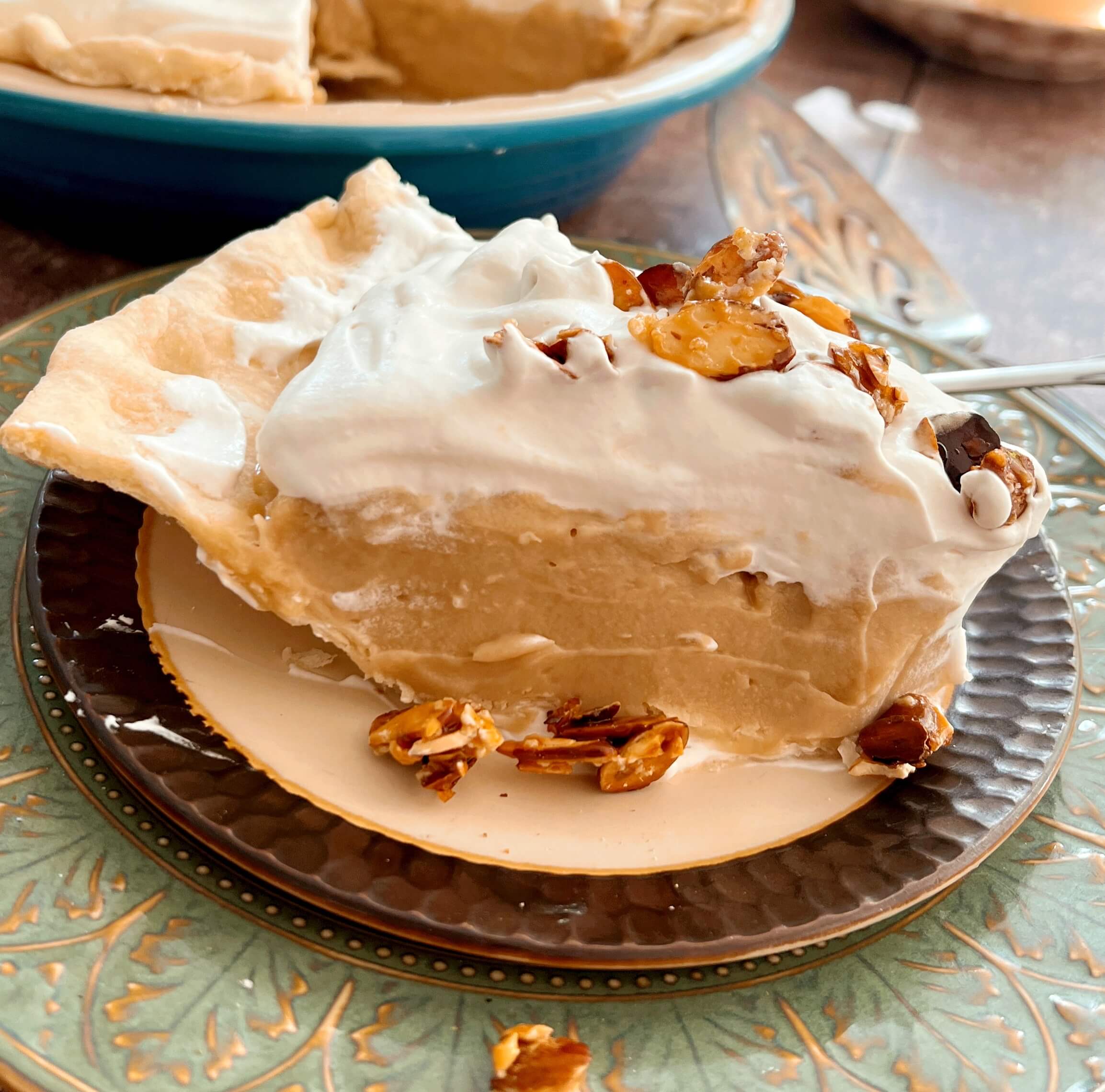 Maple Cream Pie with Sugared Almonds - Most Delicious Life | Sharing ...